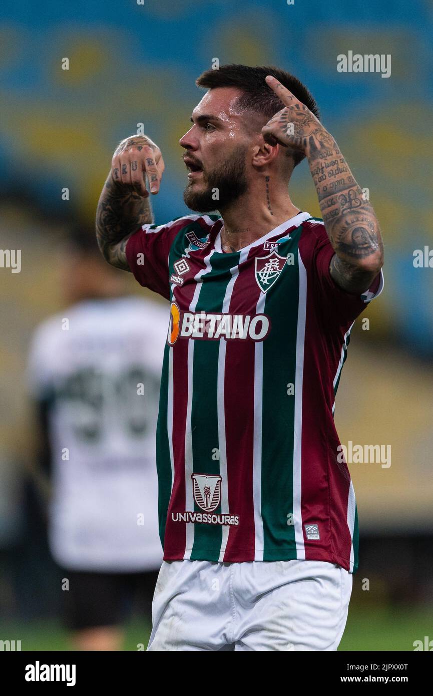 Rio de Janeiro, Brésil. 20th août 2022. NATHAN de Fluminense célèbre ...