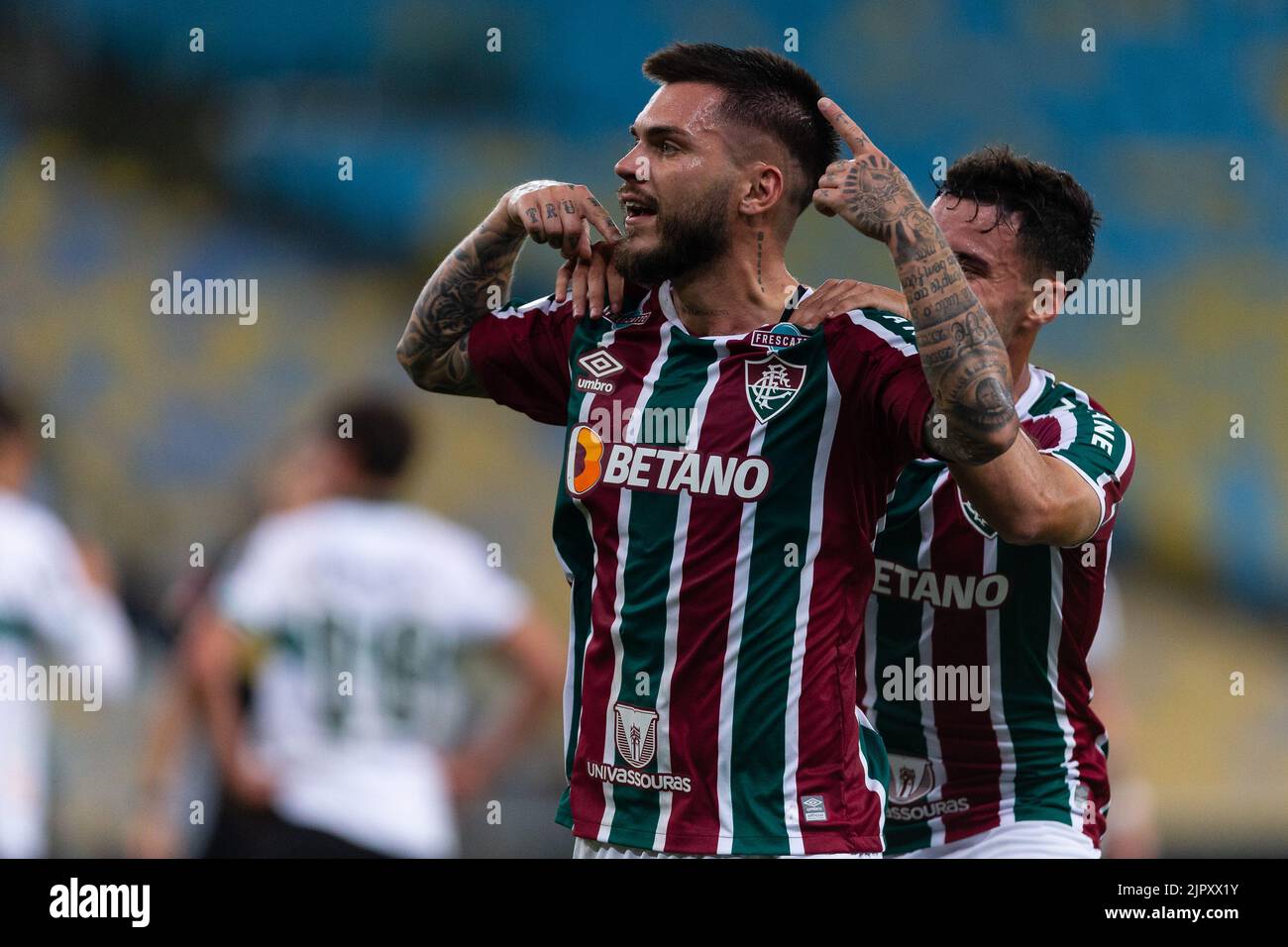 Rio de Janeiro, Brésil. 20th août 2022. NATHAN de Fluminense célèbre ...