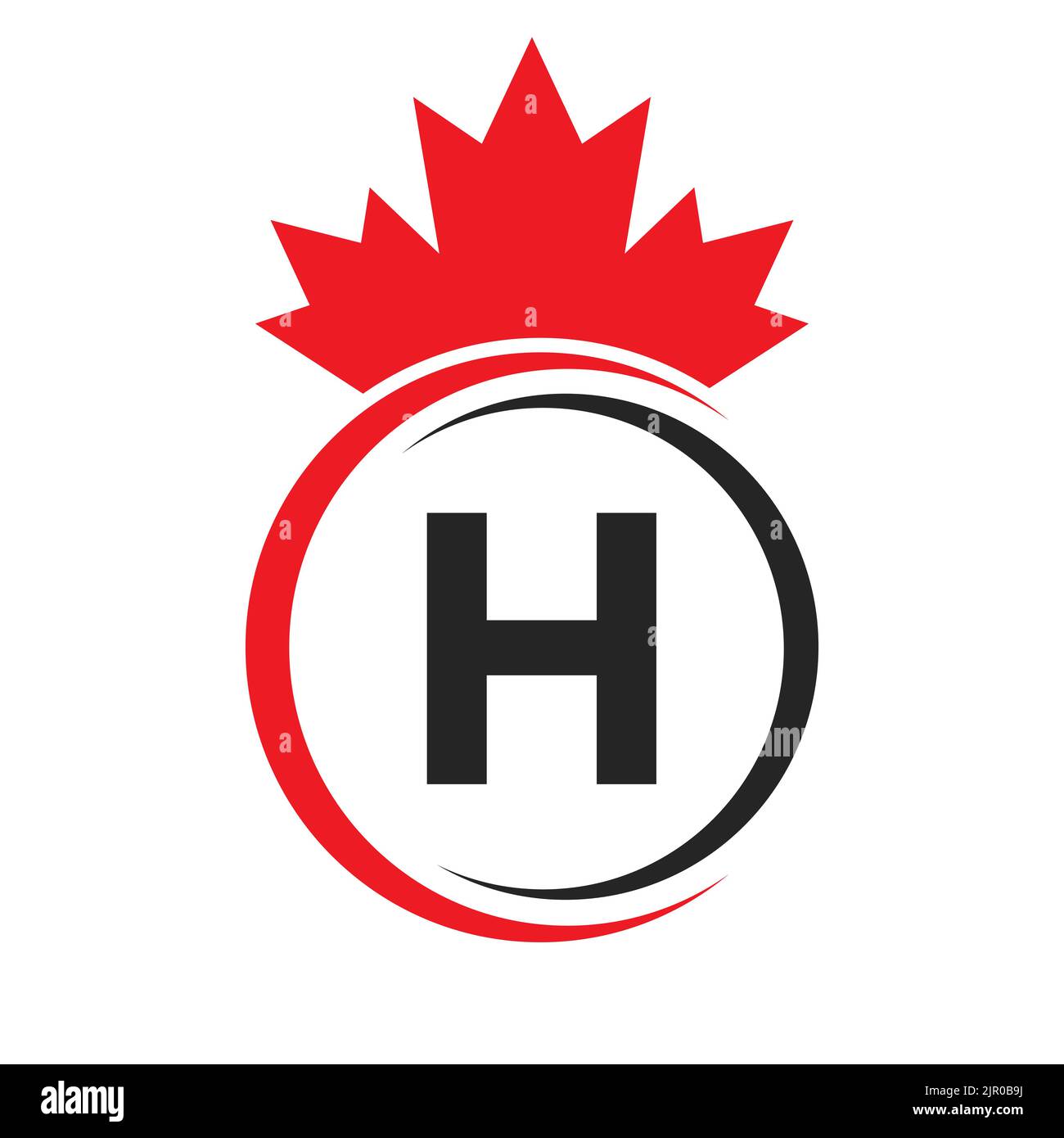 Lettre H modèle de logo feuille d'érable symbole du Canada. Entreprise ...