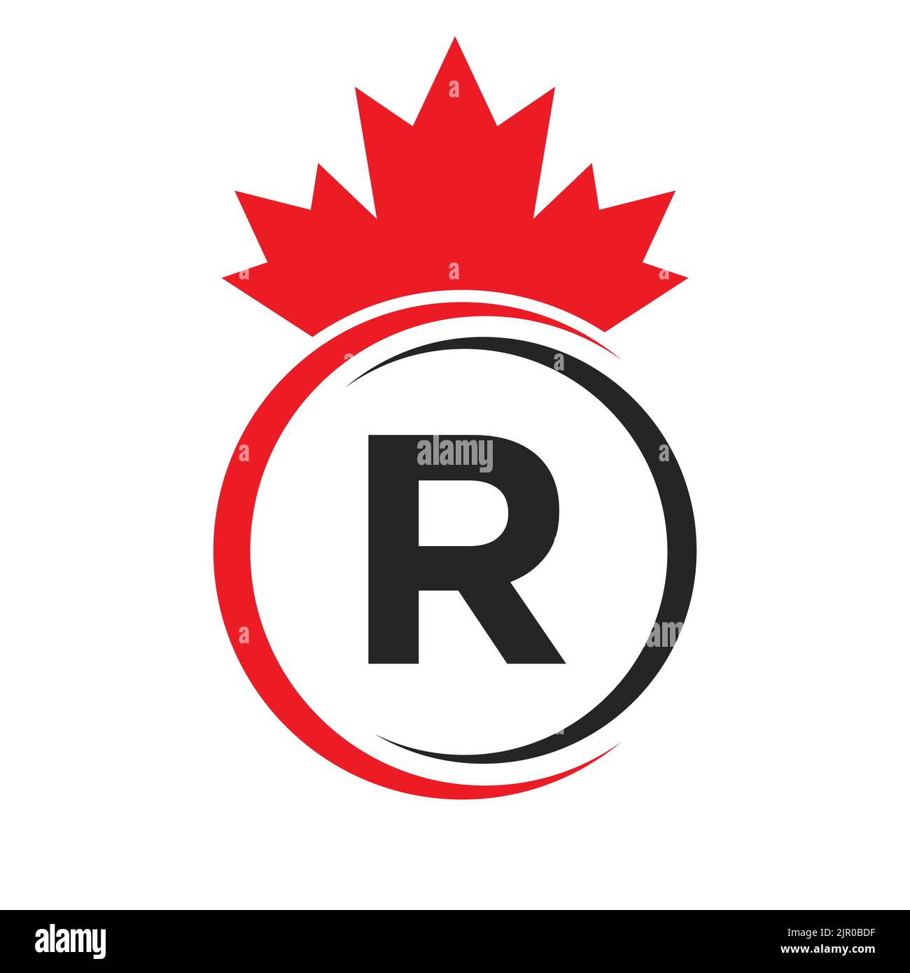 Lettre R modèle de logo feuille d'érable symbole du Canada. Entreprise ...