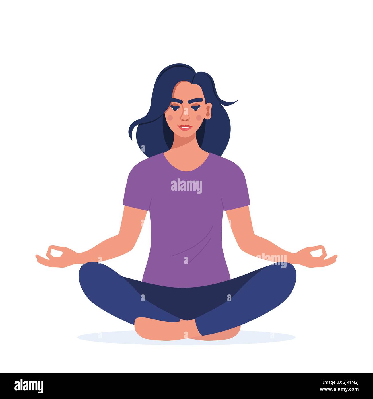 Femme assise jambes croisées Banque d'images vectorielles - Alamy