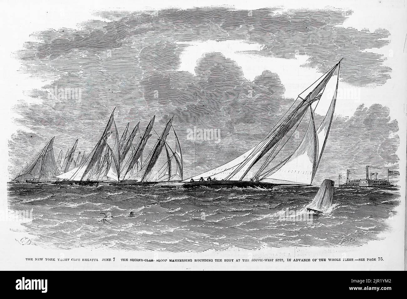 La régate du New York Yacht Club, 7 juin 1860, la deuxième classe de ...