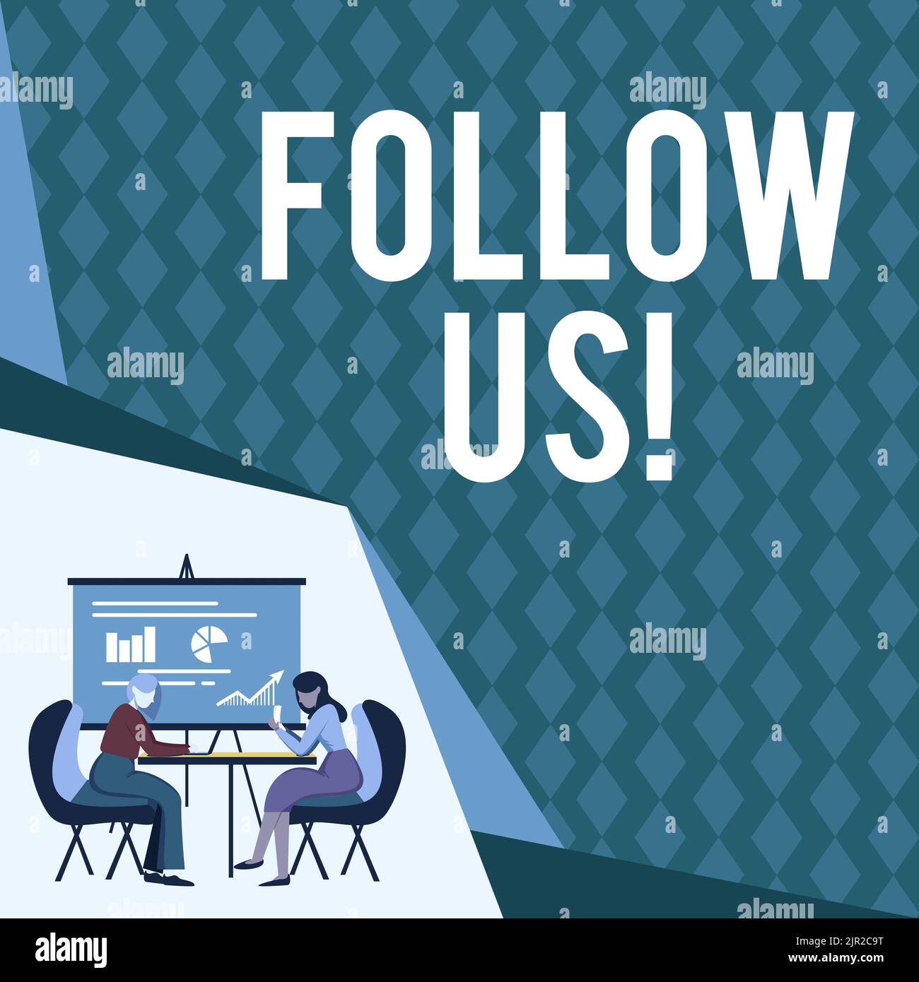 Affiche Suivez-nous. Approche d'entreprise agir de personne inviter une ...