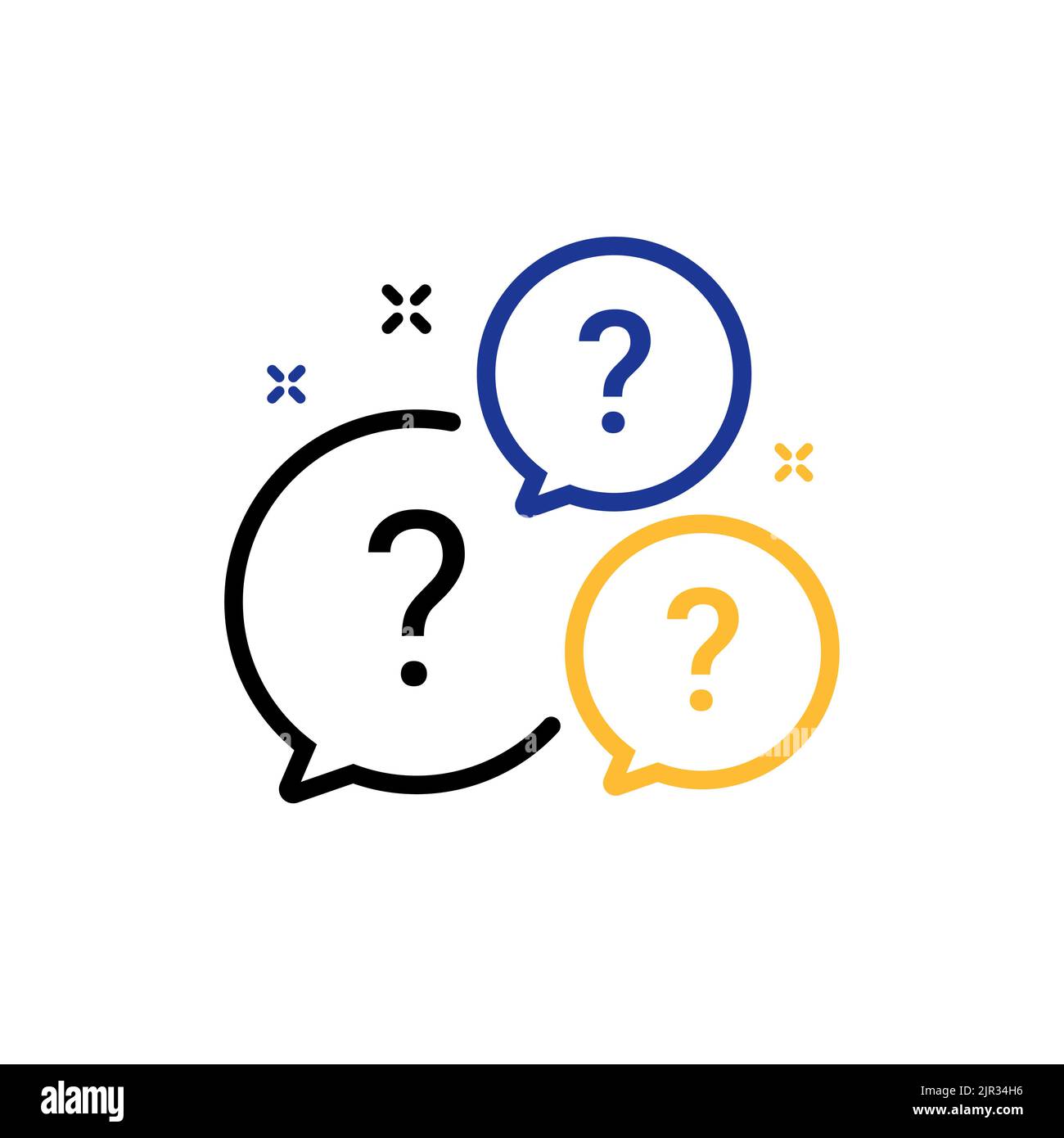 Logo d'icône de vecteur de ligne de bulles d'interrogation ...