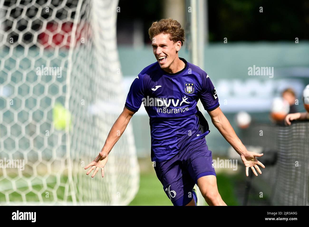 Lommel, Belgique, 21/08/2022, Lucas Stassin de RSCA futures célèbre ...