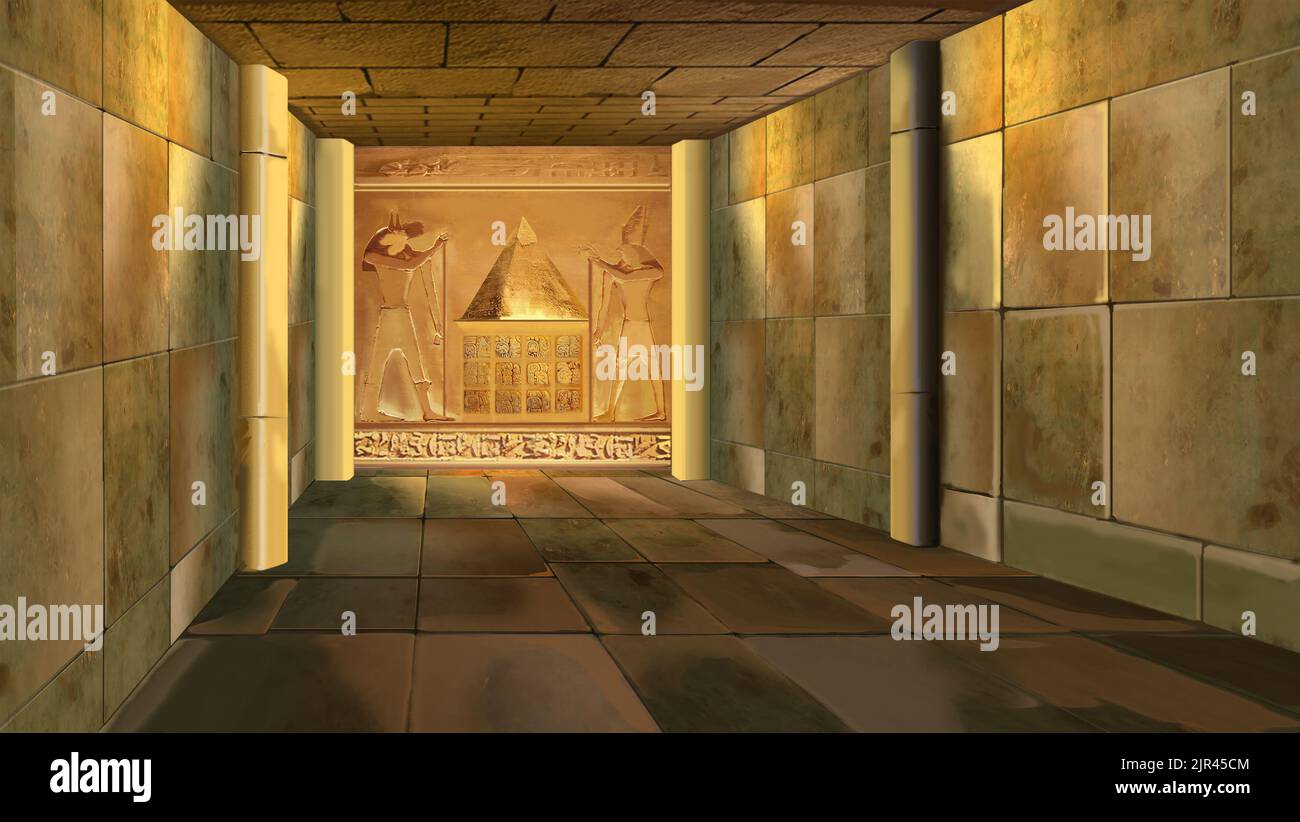 Tombeau des pharaons à l'intérieur d'une pyramide ancienne en Égypte ...