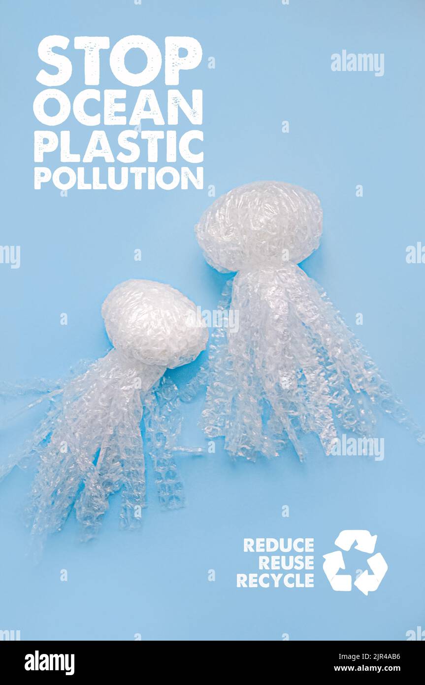 La vie marine et océanique à partir des déchets. Méduses de déchets ...
