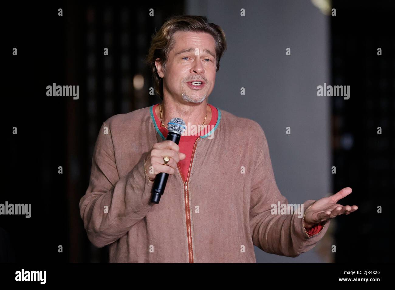 22 août 2022, Tokyo, Japon: L'acteur américain Brad Pitt parle lors d ...
