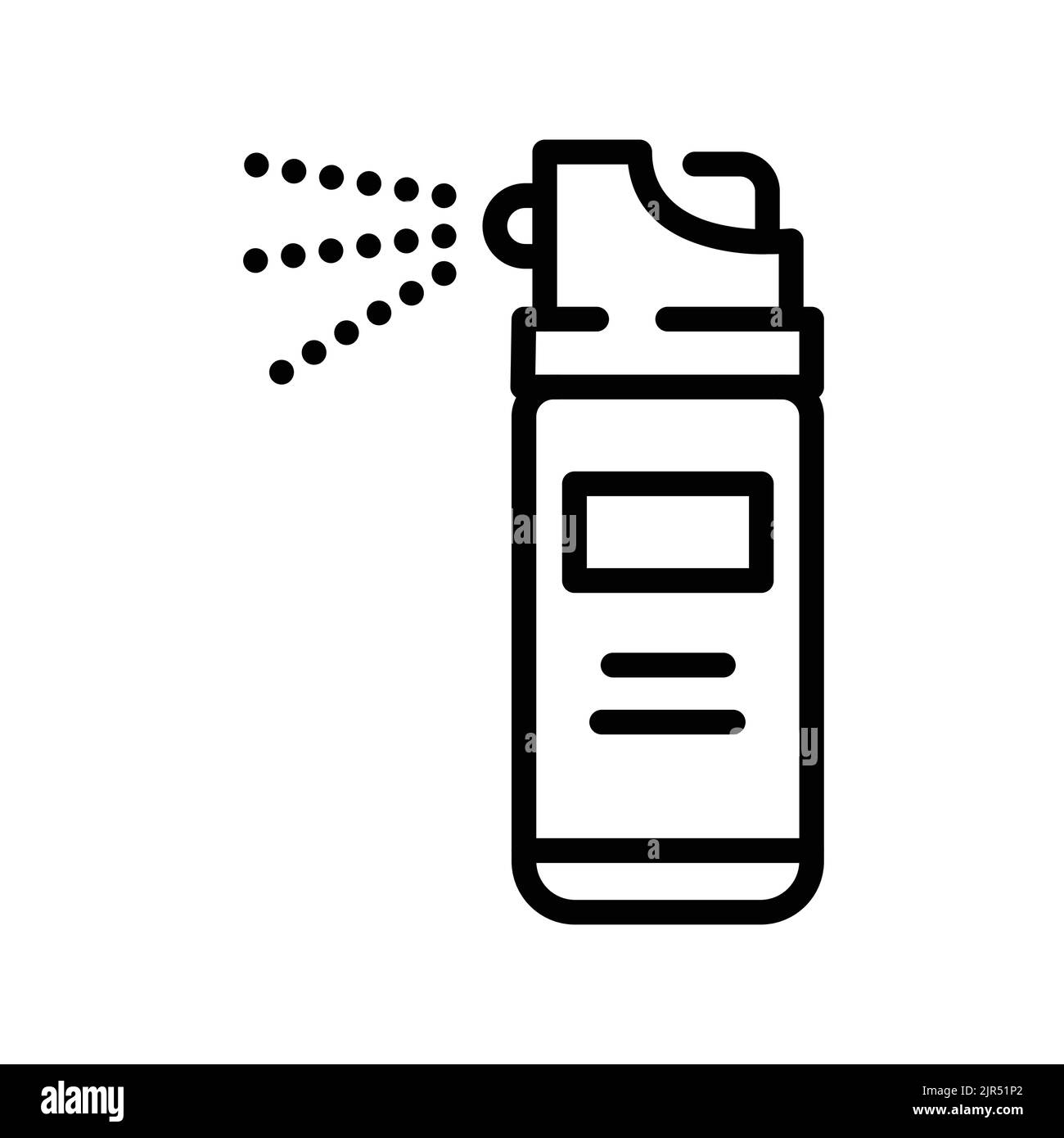 Icône représentant une ligne de couleur en spray au poivre. Pictogramme ...