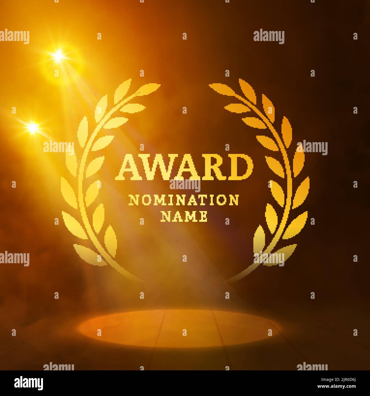 Affiche du logo du vecteur de récompense. Nomination de l'emblème ICON ...