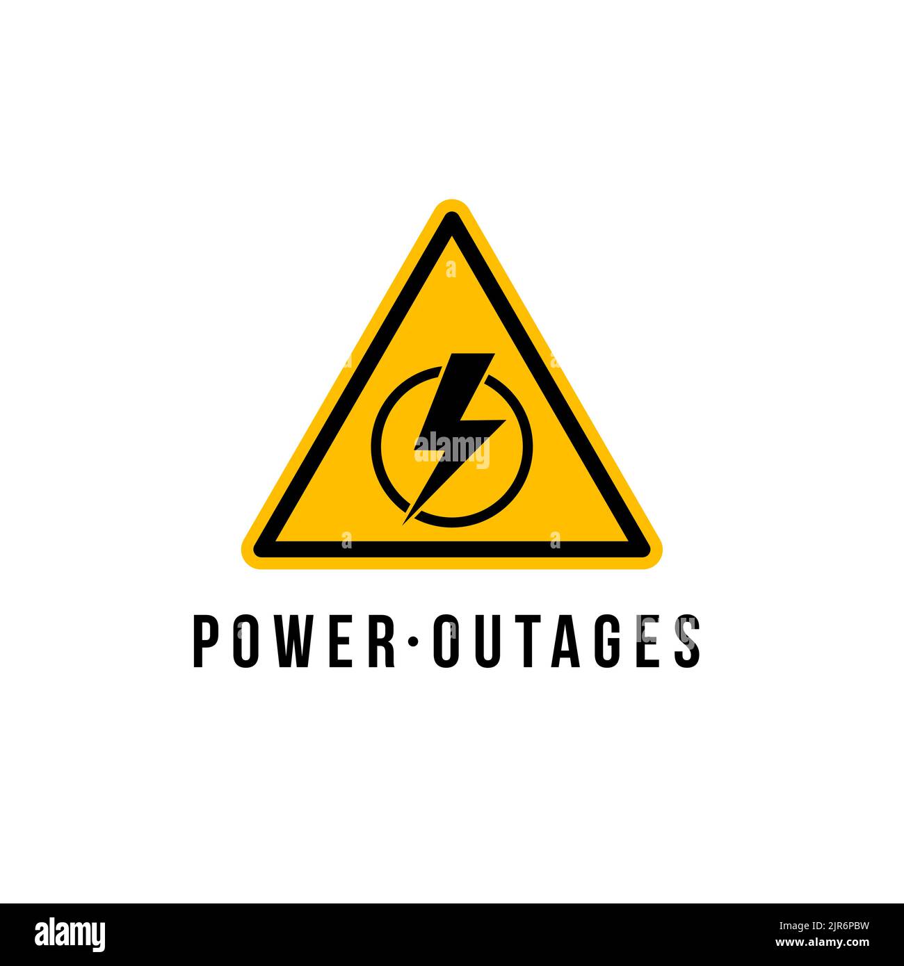 Fond du symbole du logo d'avertissement électrique de panne de courant ...