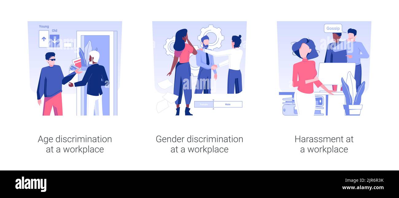 Ensemble d'illustrations vectorielles de concept isolées de l'inégalité ...