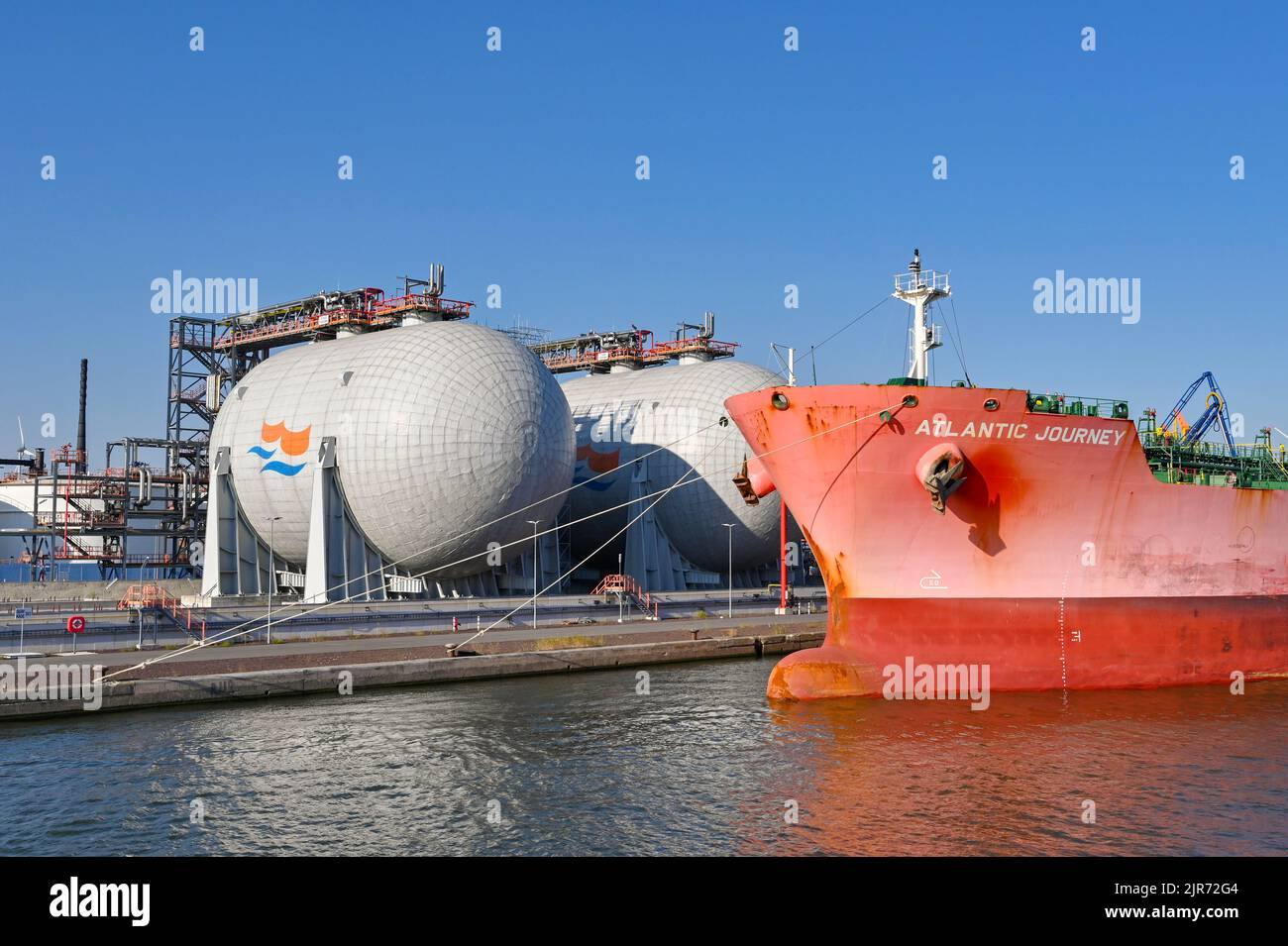 Anvers, Belgique - août 2022 : grand pétrolier amarré dans le port ...