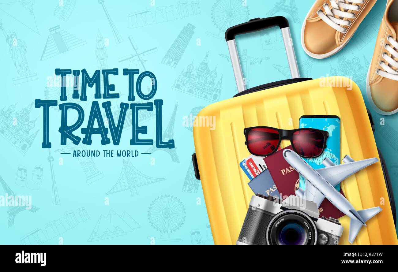 Conception d'arrière-plan à vecteur de temps de déplacement. Voyagez ...