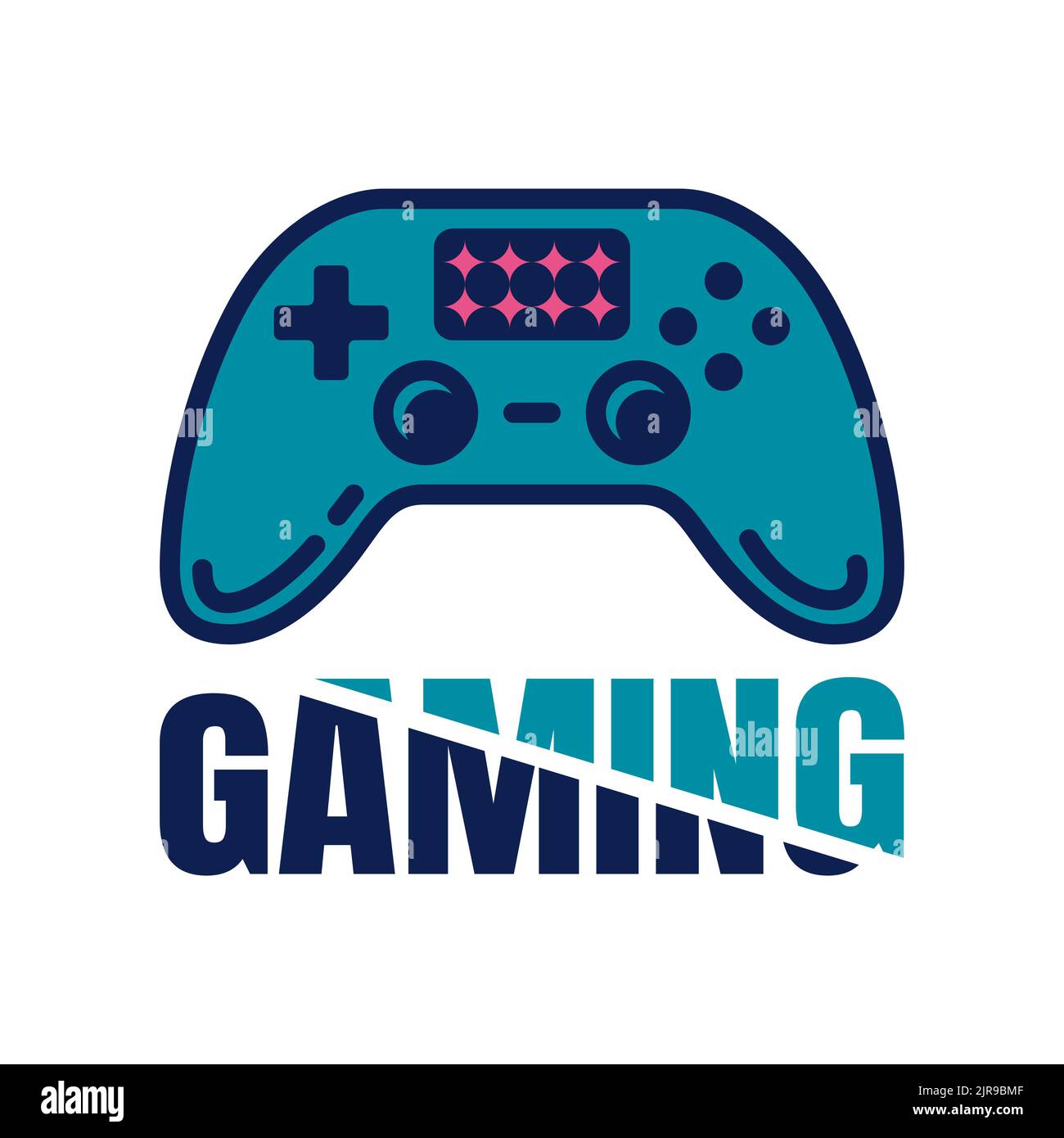 Le logo de la manette de jeu présente des teintes bleues et est isolé ...