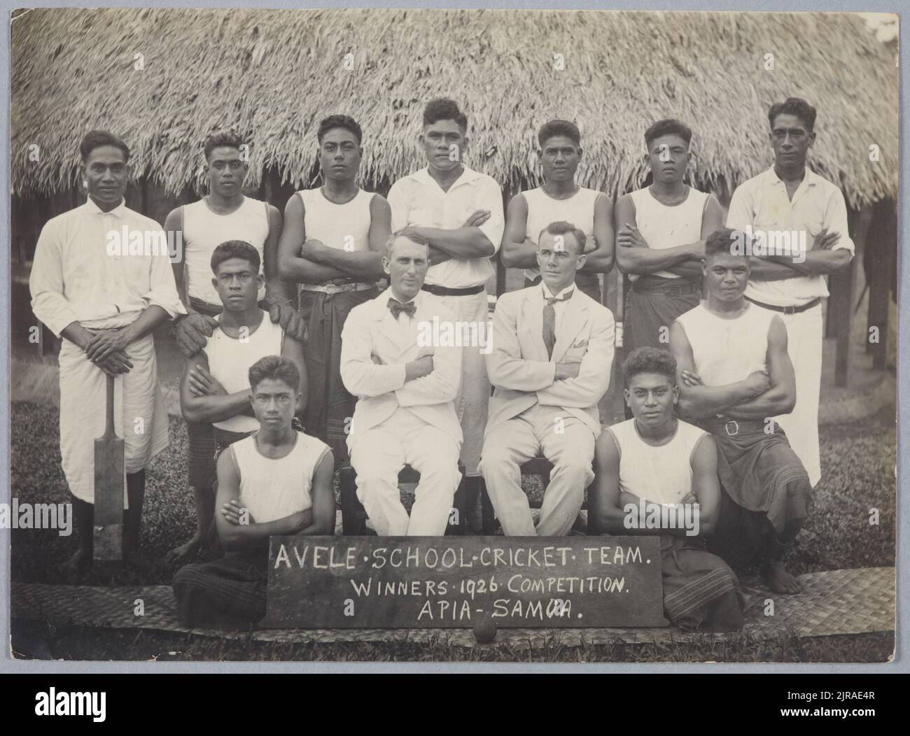 Équipe de cricket de l'école Avele 1926, Apia, Samoa, 1926, Sāmoa, Par ...