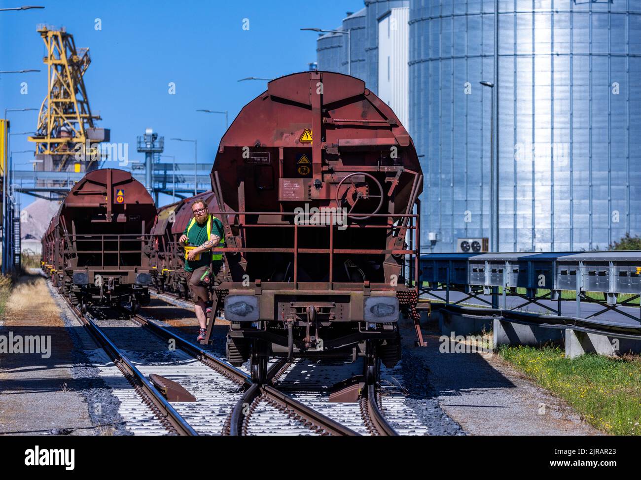 Rostock, Allemagne. 23rd août 2022. Les wagons du premier train de ...