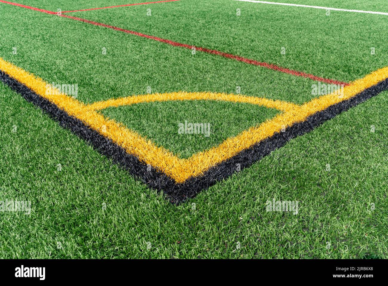 Corner Line d'un terrain de football en gazon synthétique multi-sport ...
