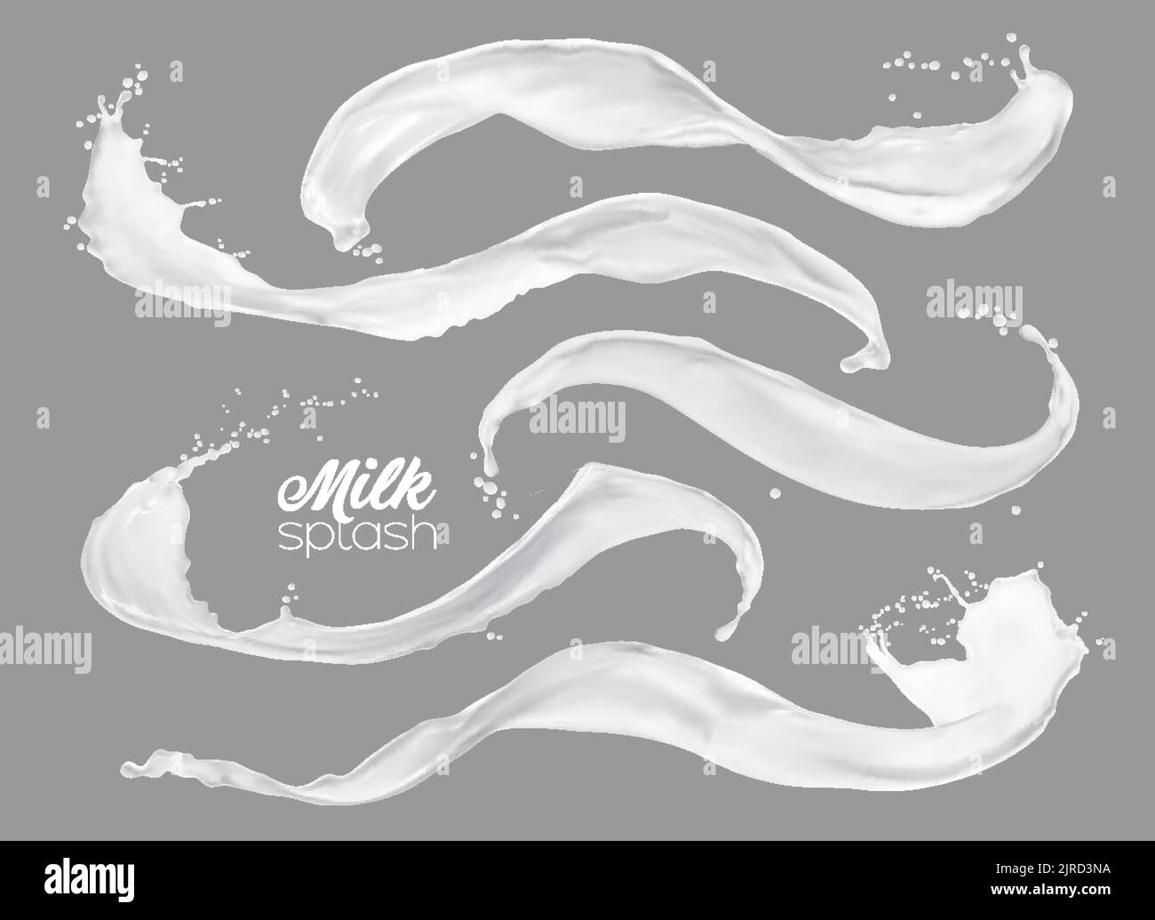 Éclaboussures de lait, de yaourt ou de crème à vagues blanches, flux ...