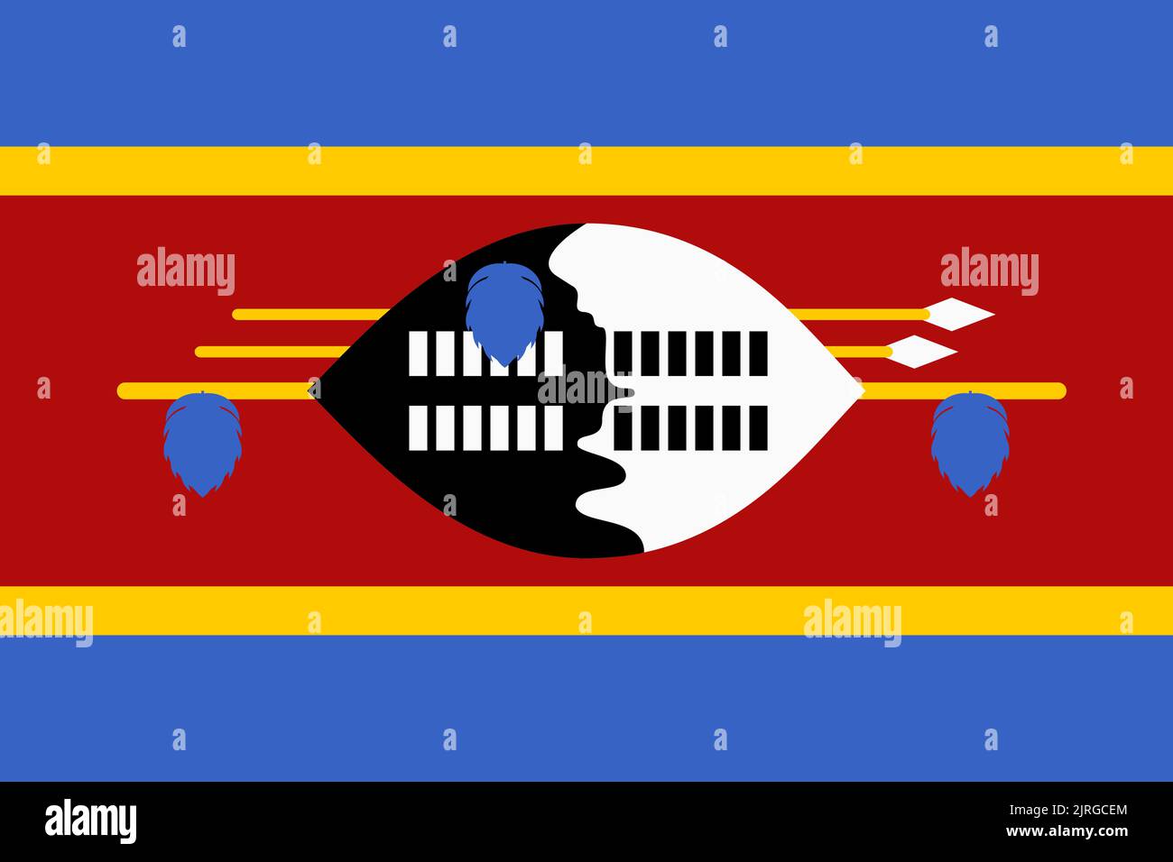 Drapeau du Swaziland. Bannière nationale eSwatini et symbole ...