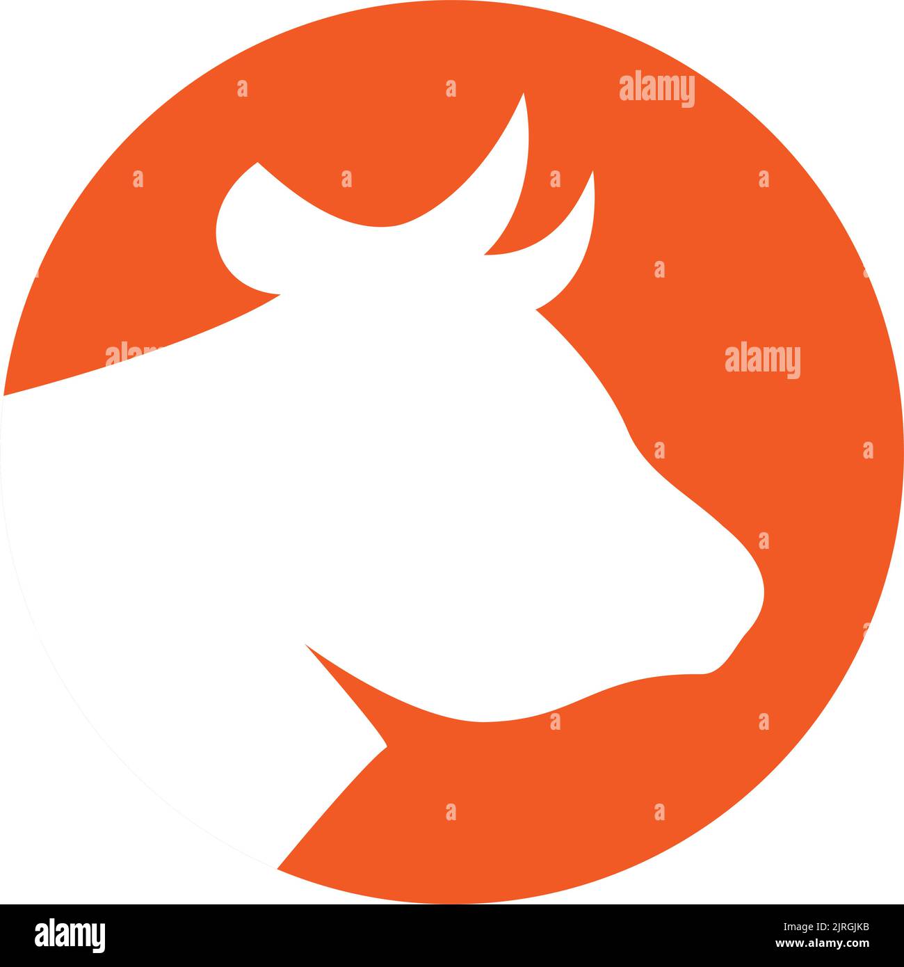 Silhouette de la tête de vache. Symbole Bull. Silhouette de la tête de ...