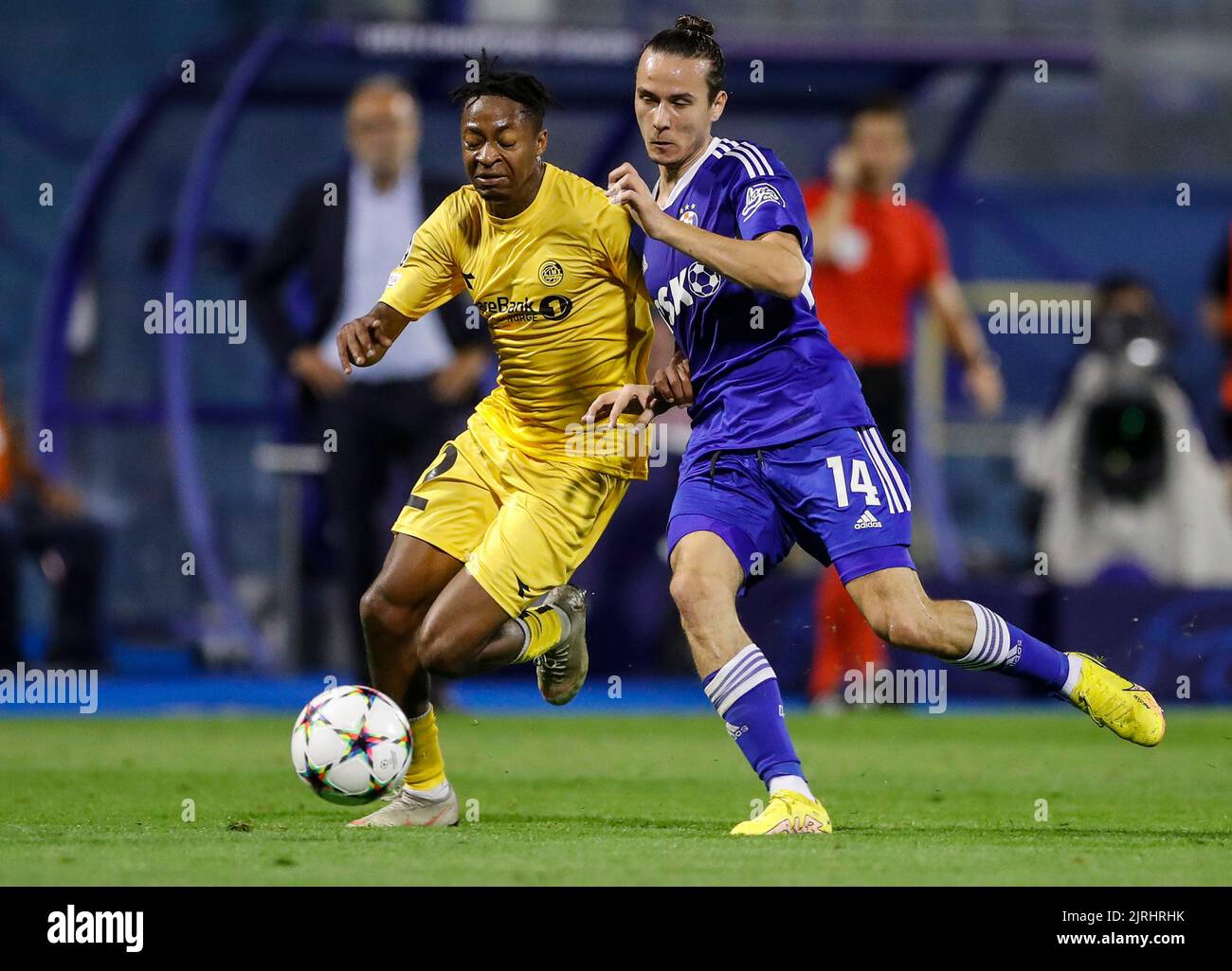 Robert Ljubicic de Dinamo et Joel Mugisha de Bodo/Glimt en action ...