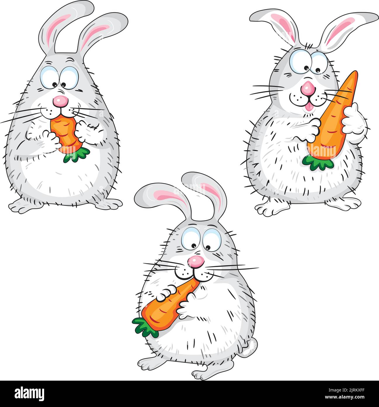 Lapin de dessin animé. Lapins, lapins de pâques et petit lapin de ...