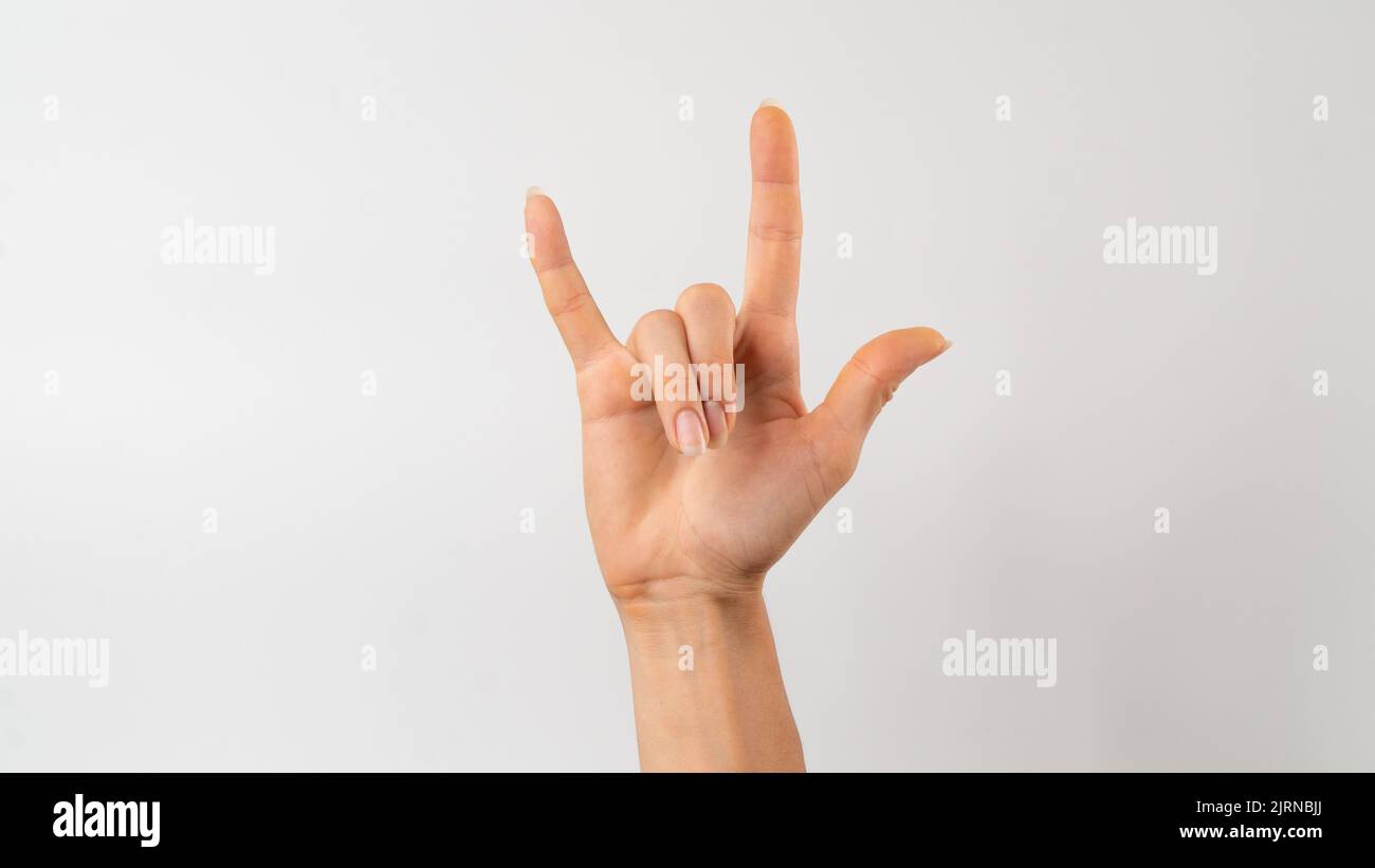 langage des signes des sourds et muets, expression - je vous aime Photo ...