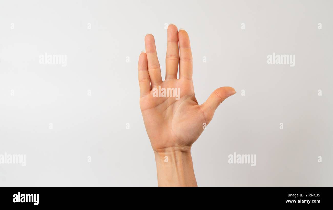 langage des signes des sourds et muets, expression - salutation vulcan ...