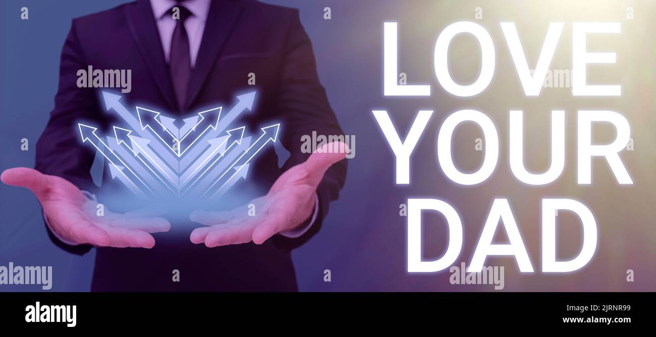 Légende de texte présentant Love Your Dad. Internet concept ont de bons ...