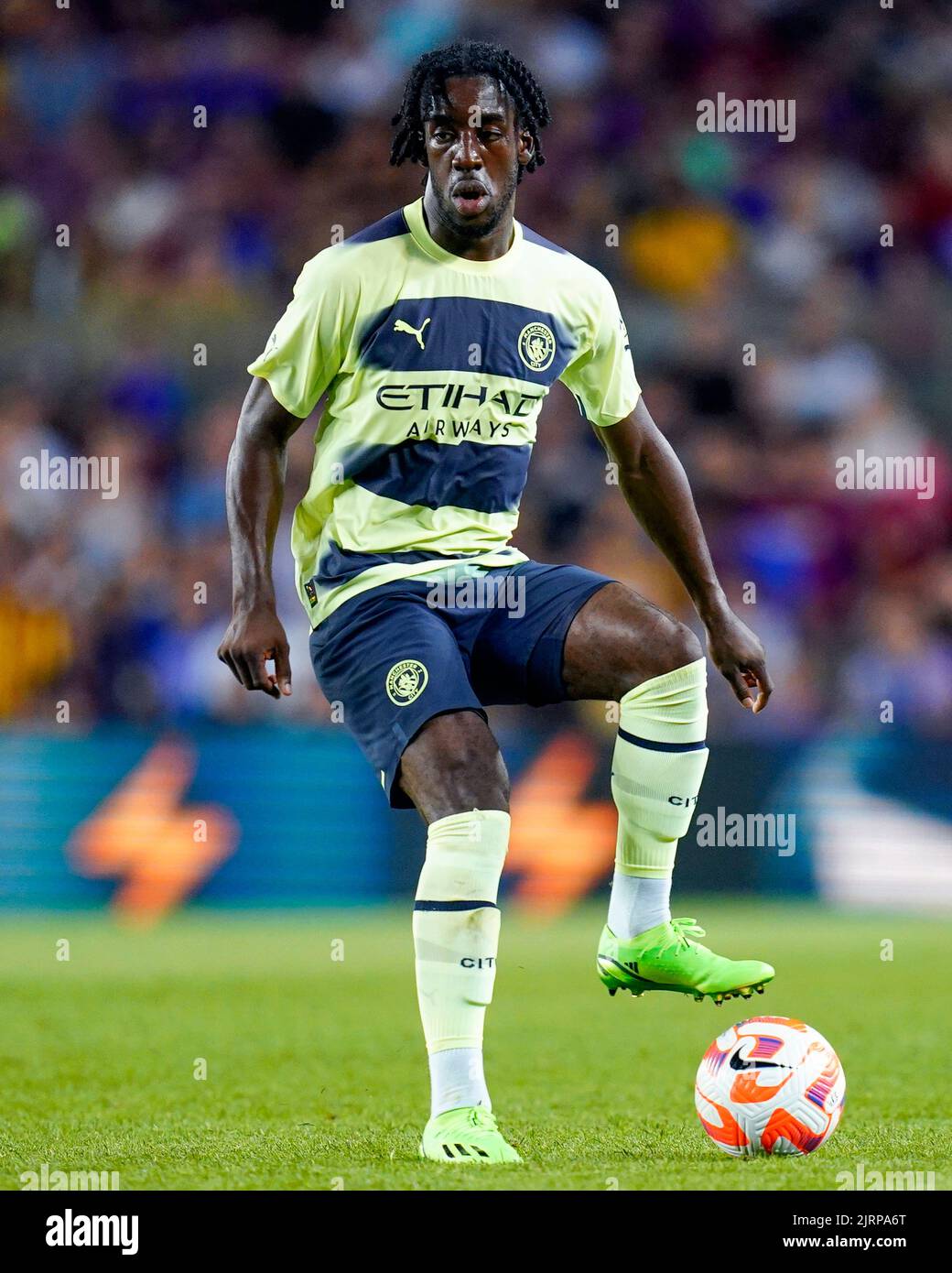 Joshua Wilson-Esbrand de Manchester City pendant le match amical pour ...