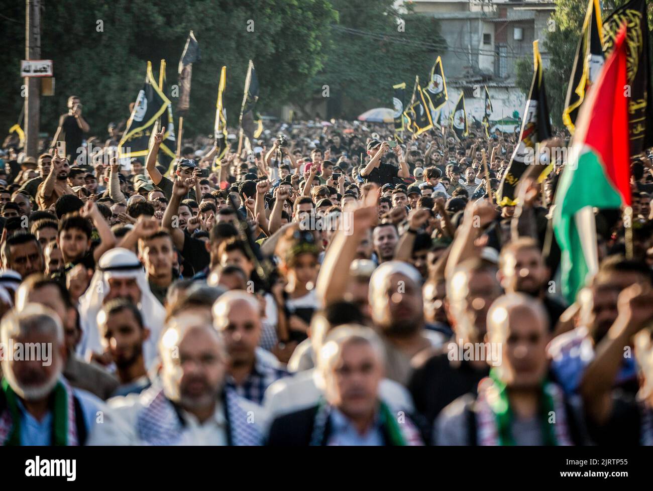 Drapeaux du mouvement jihad islamique palestinien Banque de ...