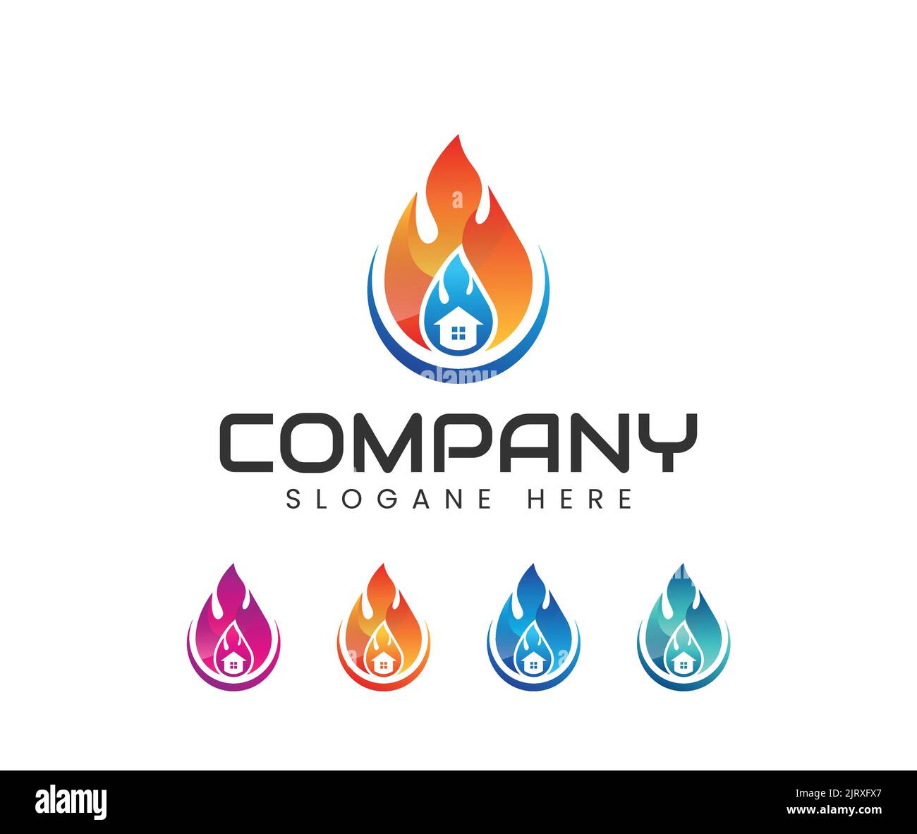 Logo Fire Flames. Red Fire, logo Yellow Fire, icône dans Design Vector ...