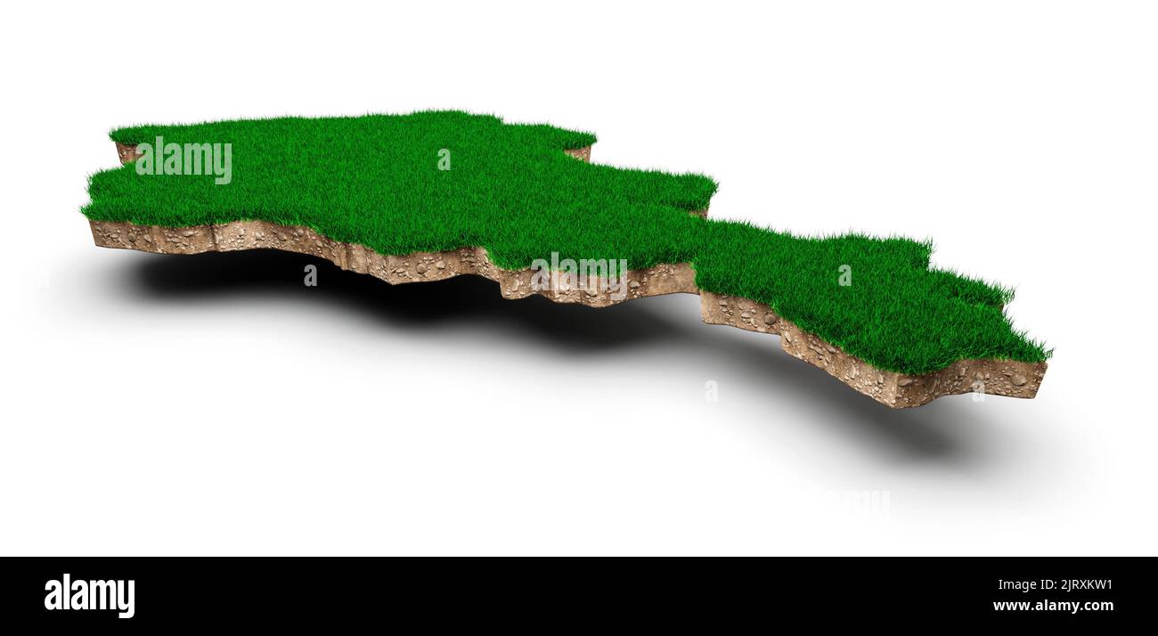 La carte arménienne la géologie du sol coupe transversale avec l'herbe ...