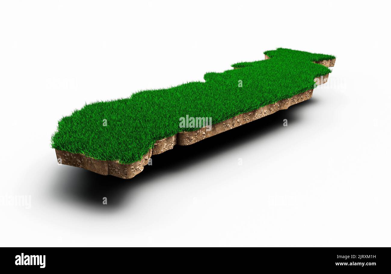 Une carte du Togo la géologie du sol coupe transversale avec l'herbe ...
