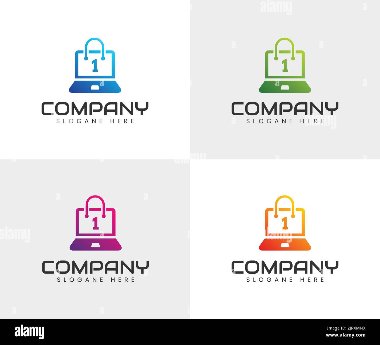 Modèle de logo de la boutique en ligne. Shopping Design forme symbole ...