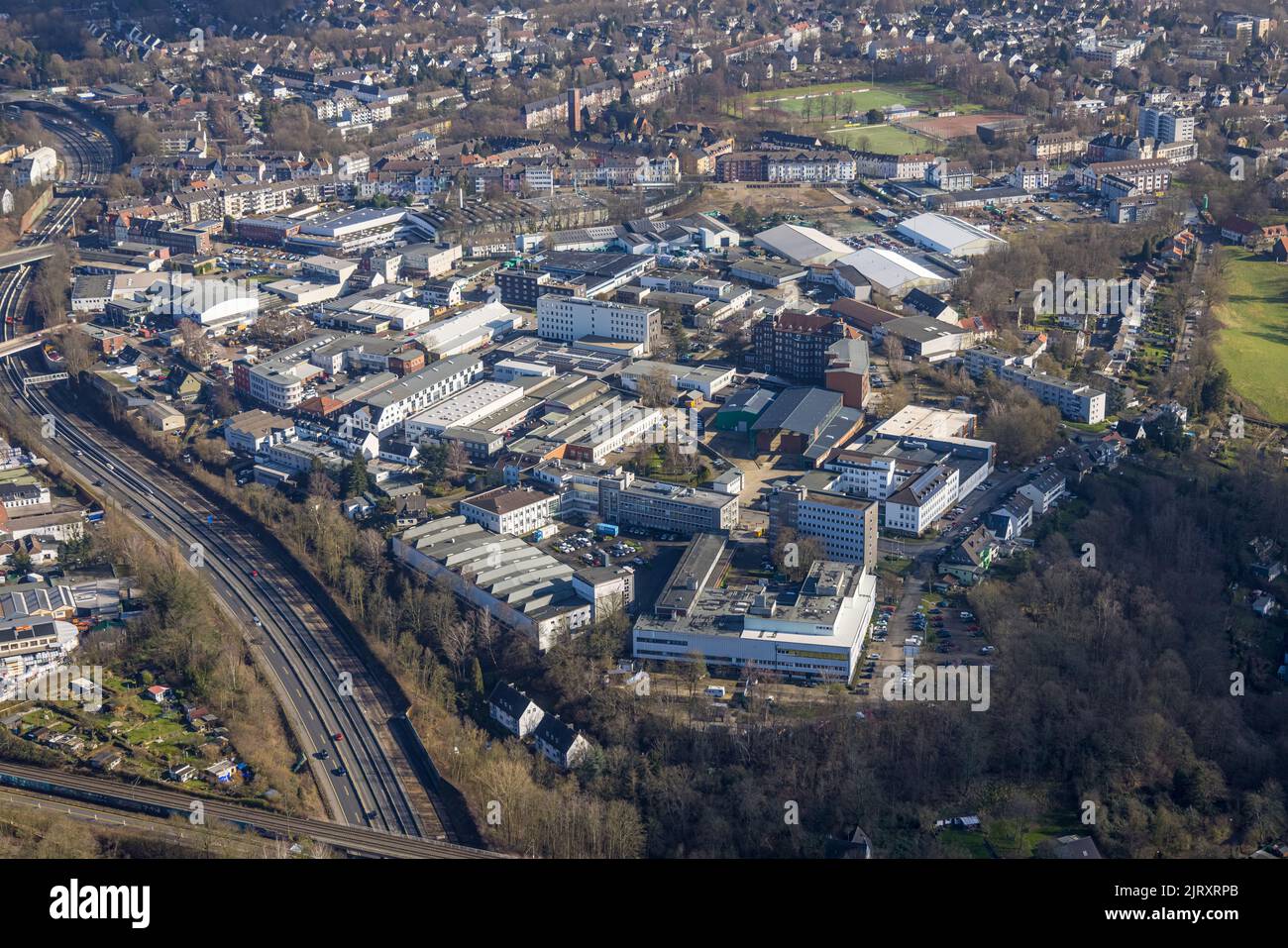 Vue aérienne, zone industrielle Alexanderpark Max-Keith-Straße dans le ...