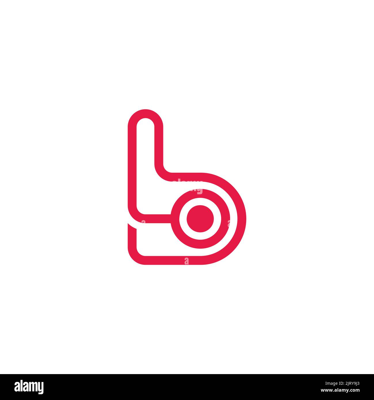 lettre b ligne symbole mignon logo vecteur Image Vectorielle Stock - Alamy