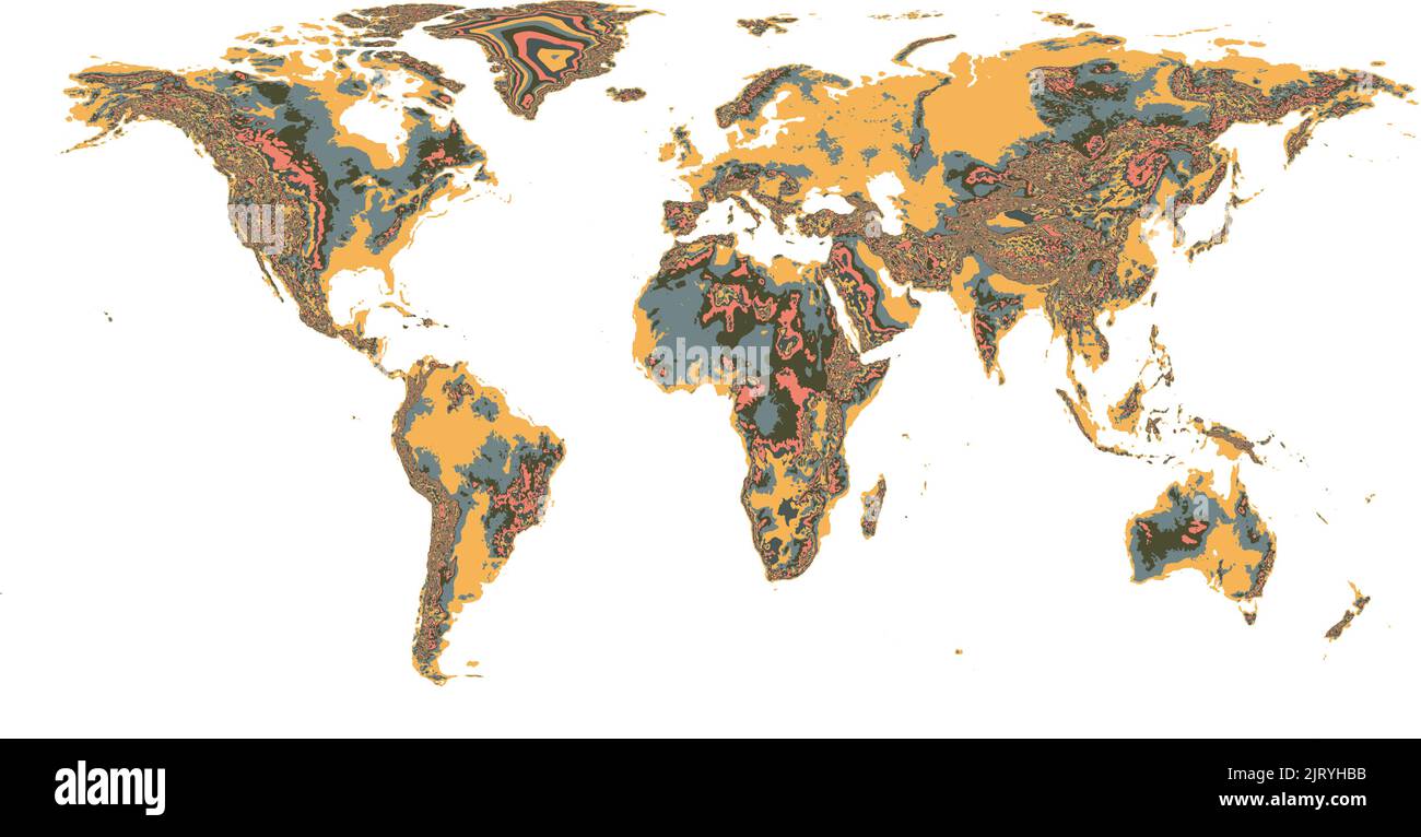 Carte topographique du monde vectoriel Image Vectorielle Stock - Alamy