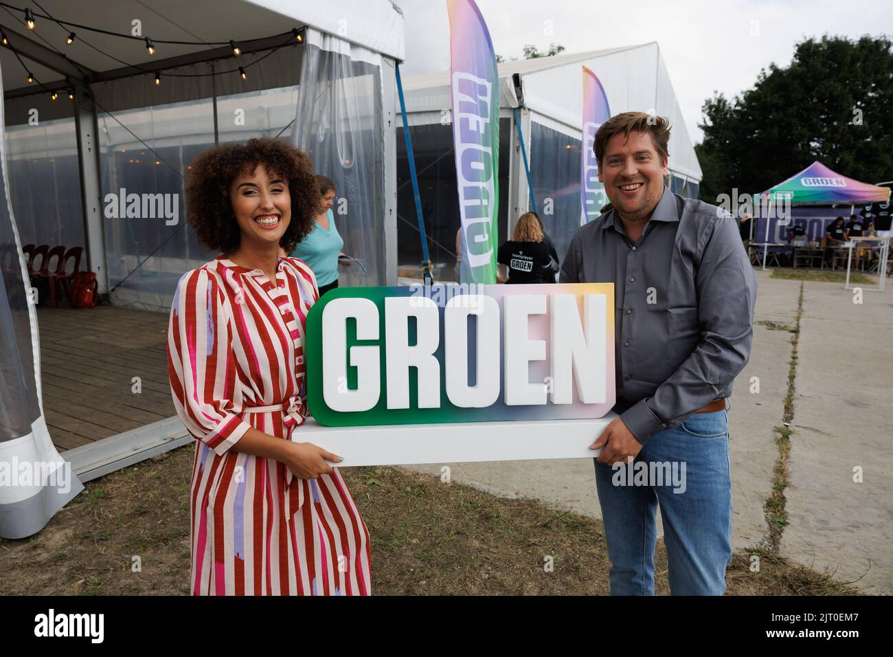 Nouvelle co-présidente de Groen, Nadia Naji, et nouvelle co-présidente ...
