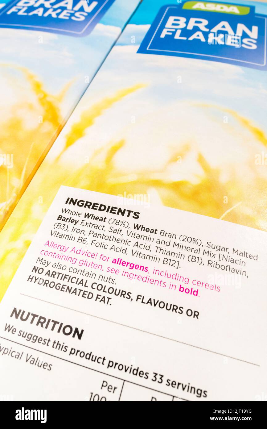 Gros plan sur l'étiquetage des ingrédients alimentaires / de la ...