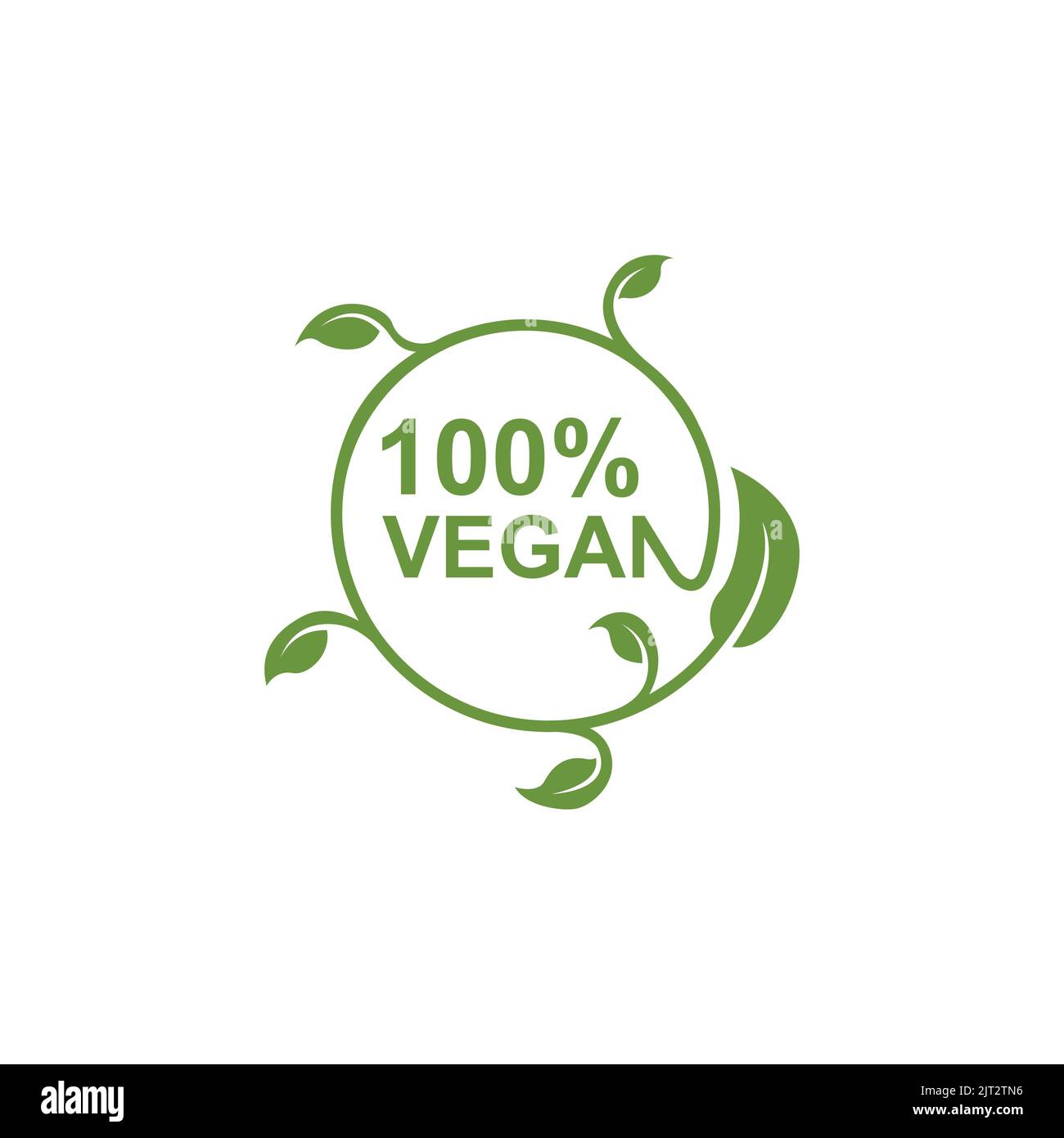 Logo de calligraphie vegan avec feuilles vertes pour aliments ...