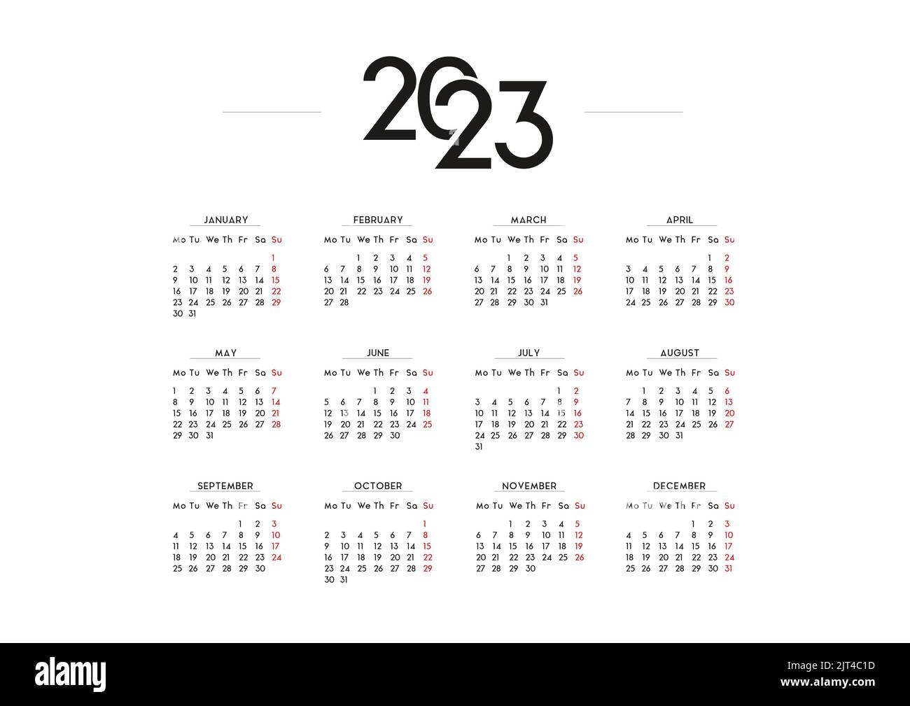 Vecteur de calendrier 2023 Banque de photographies et d’images à haute résolution - Alamy