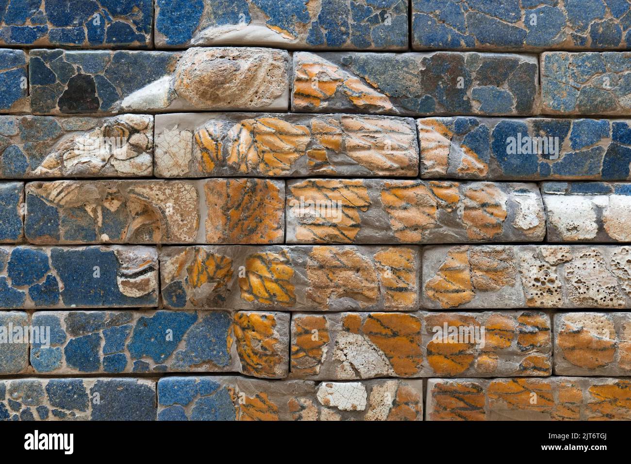 Lion babylonien sur la porte Ishtar, Babylone. Pergamonmuseum, Berlin Photo Stock - Alamy