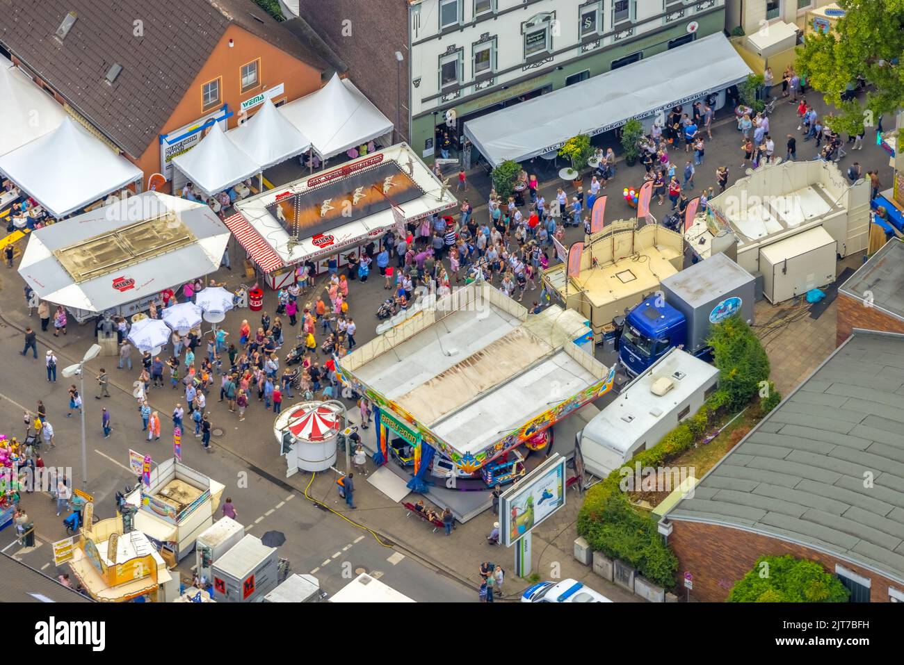 Vue aérienne, Cranger kirmes à Herne-Crange, plus de 50 manèges ...