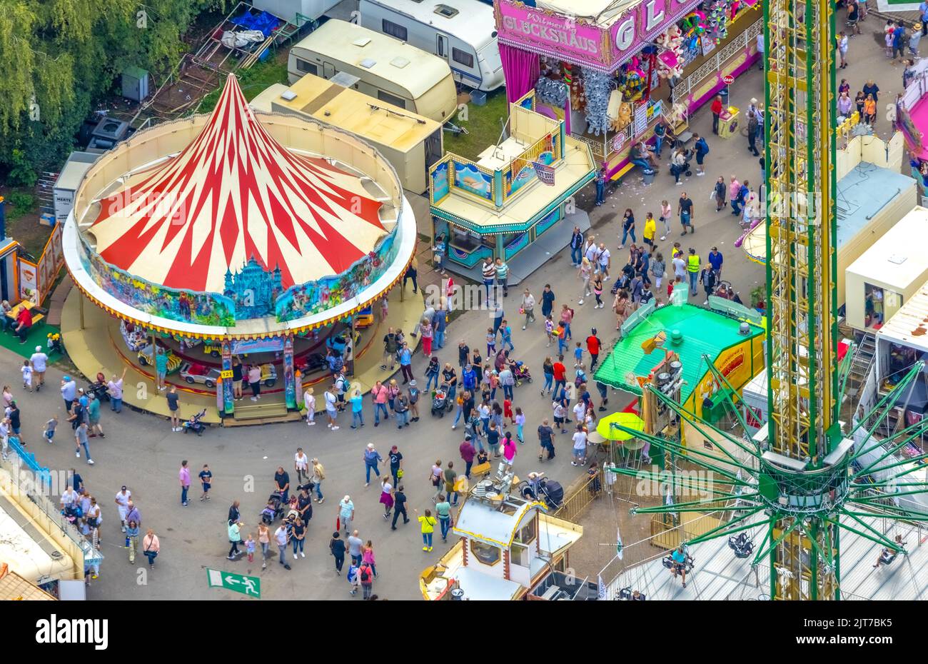 Vue aérienne, Cranger kirmes à Herne-Crange, plus de 50 manèges ...