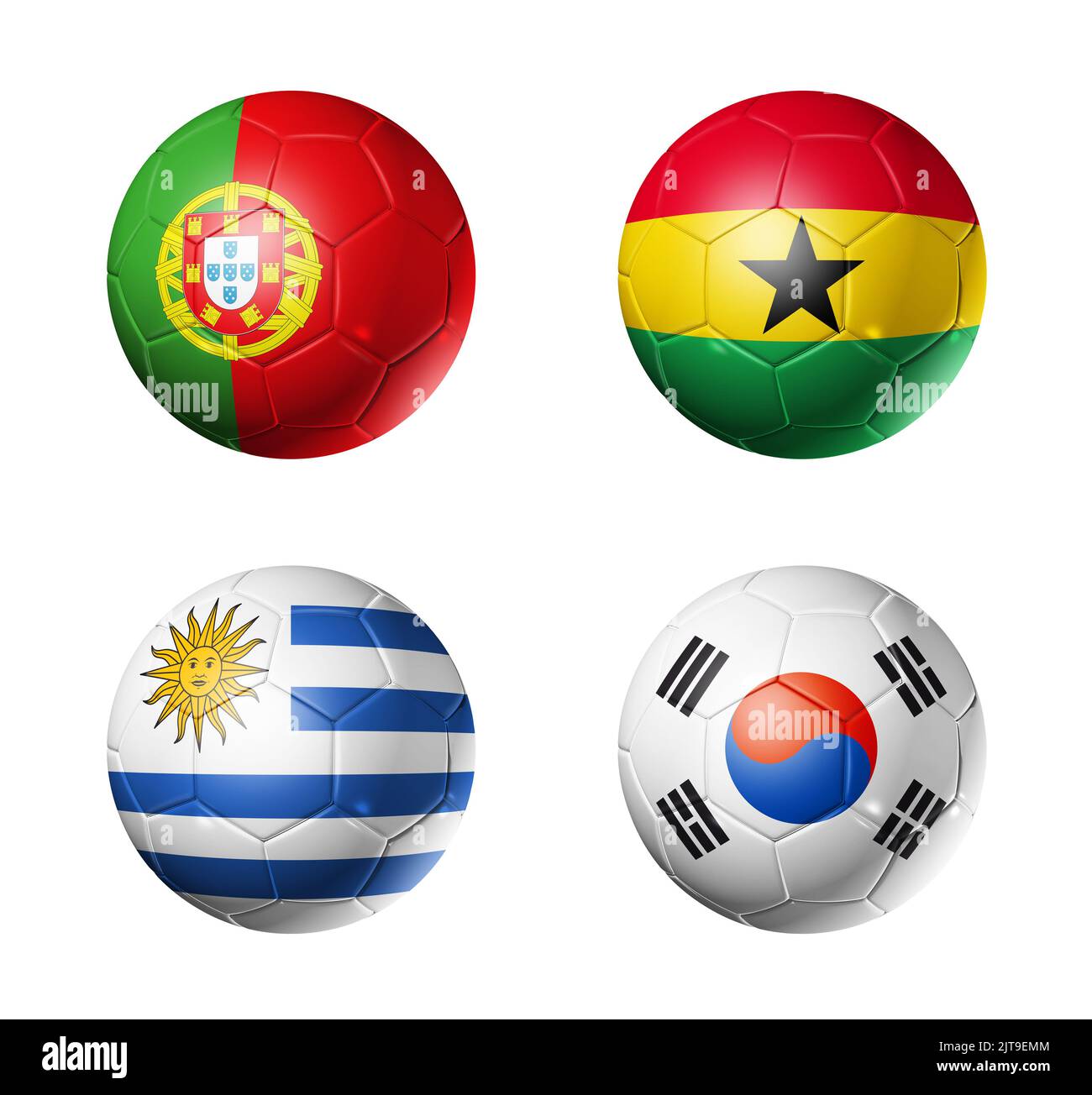 Ballons de football avec drapeaux des équipes du groupe H, concours de ...