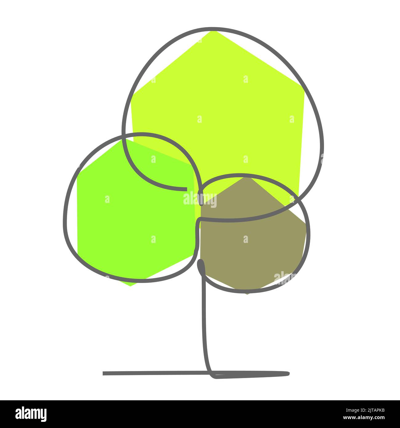 Dessin continu d'une feuille verte sur une seule ligne. Dessin simple ...