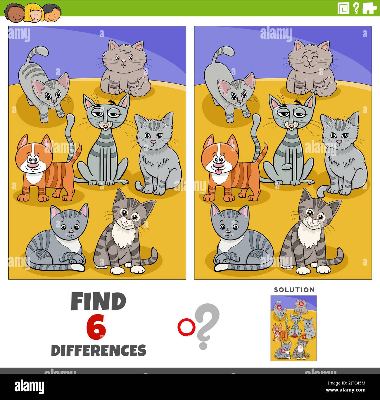 Illustration de dessin animé de trouver les différences entre les ...