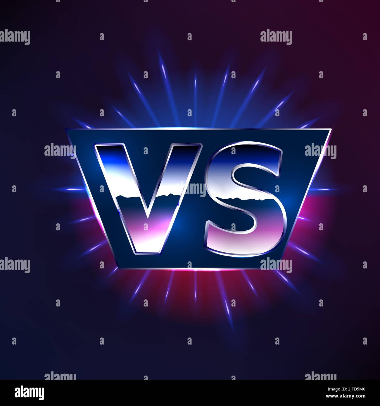 Vs ou versus vecteur signe, jeu ou sport confrontation symbole brillant ...